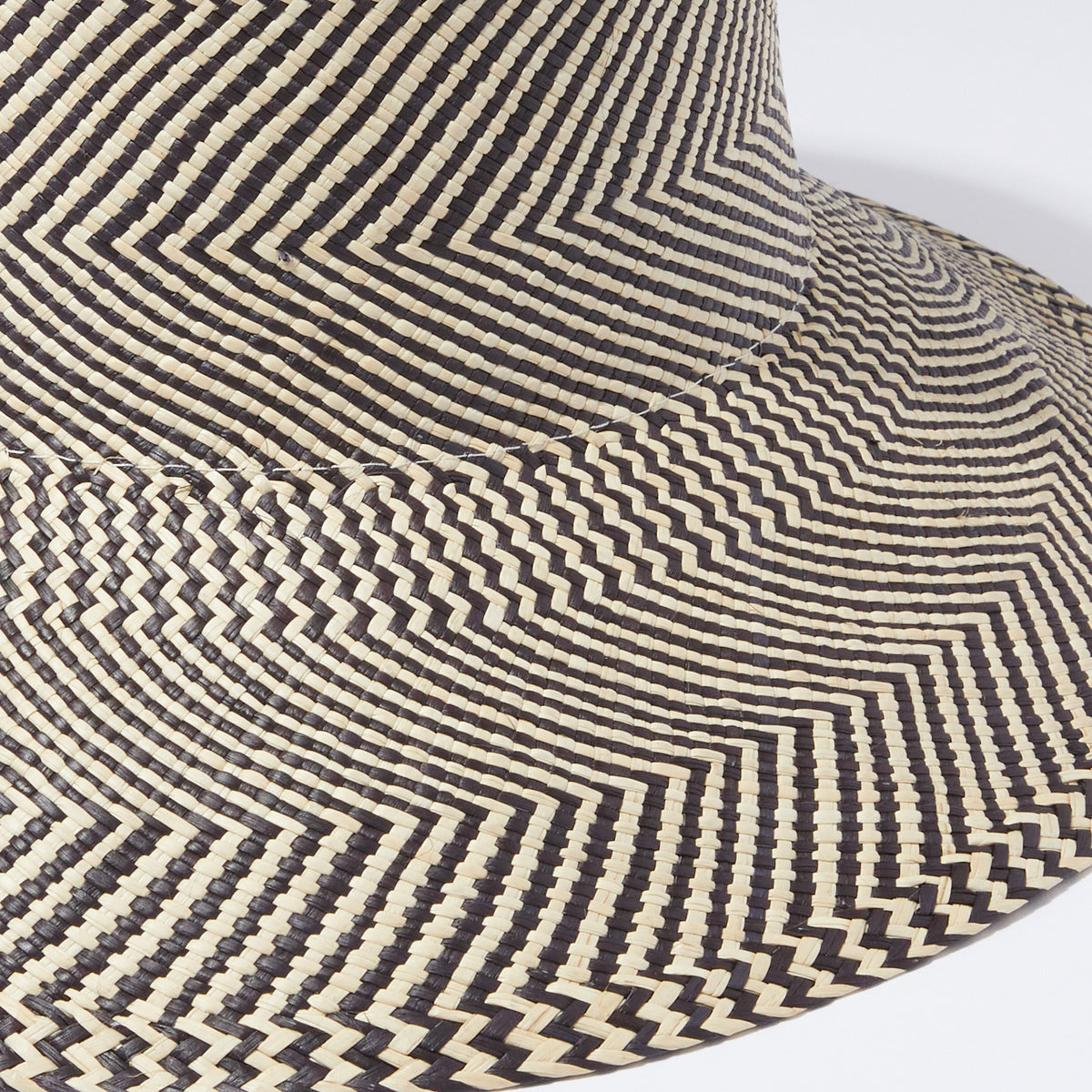The Sarah Straw Bucket Hat | Black & White Handwoven Toquilla Straw ...